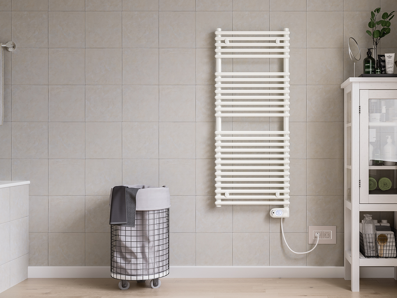 Termoarredo Scaldasalviette Elettrico Camelia 50Xh119 Bianco - Iperceramica