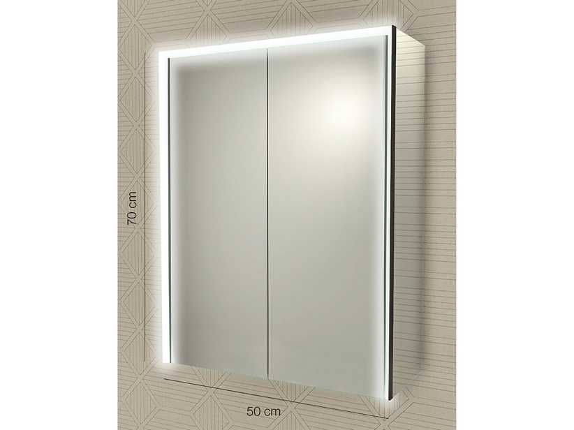 Specchio Bagno con Luce Led Bh Contenitore 50X70 con 2 Ante - Iperceramica