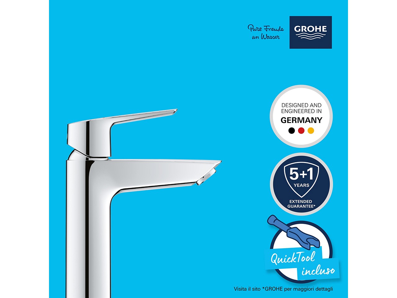 Grohe Mixer Water-Saving Start 2021 M Basin Tap Chrome - Iperceramica-mt