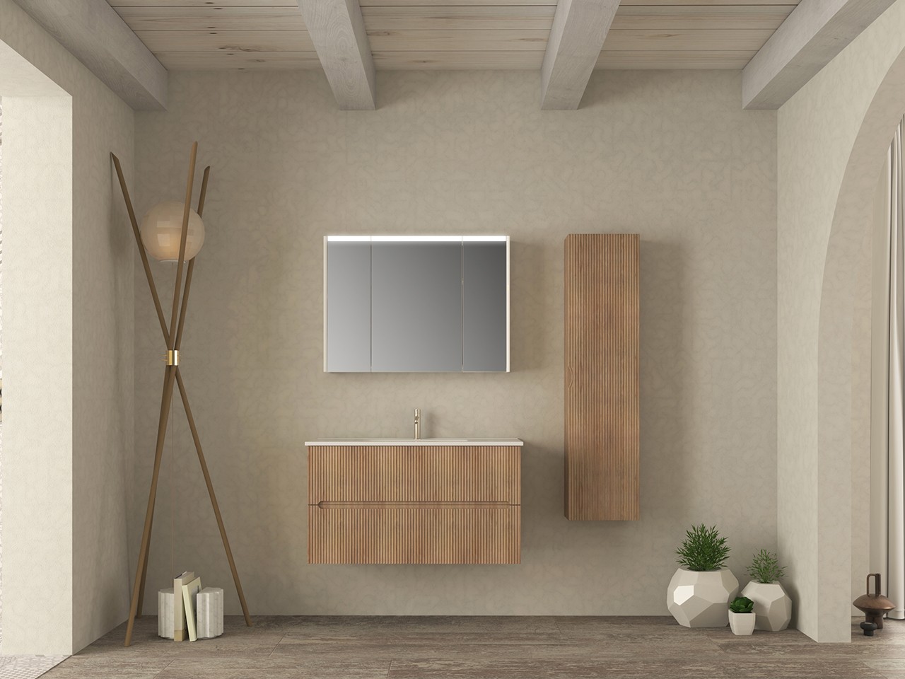 Faro column 35xH140 1 door Tobacco Oak - Iperceramica