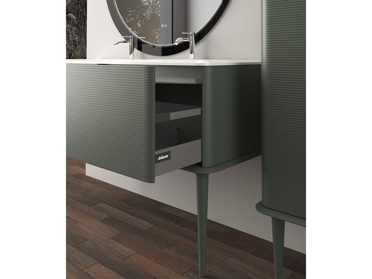 Base Lavabo Atlas 98 1 Cassetto Verde Opaco - Iperceramica