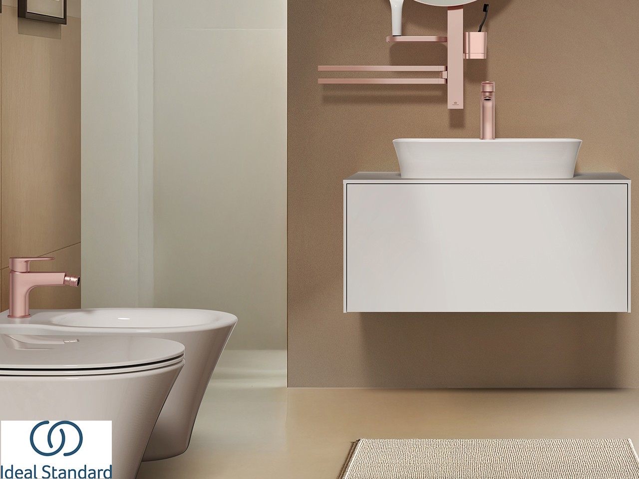 Ideal Standard® Cerafine O Single-Lever Bidet Mixer Rosé - Iperceramica