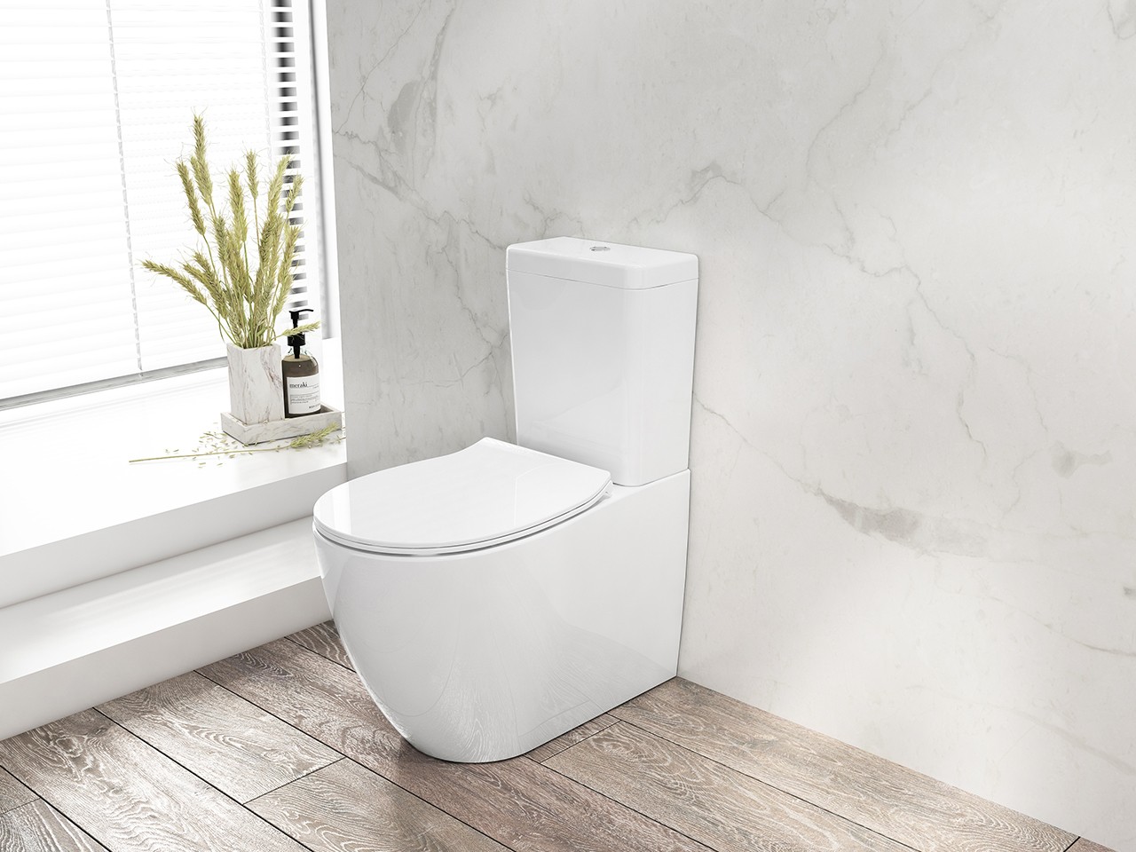 Monoblock-WC Sentimenti Neo Rimless 65x36,3 cm mit Spülkasten weiß ...