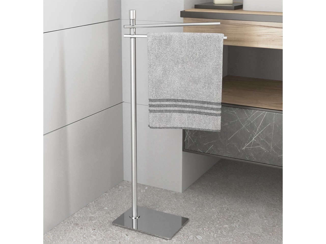 Porte-serviettes sur pied Denise chrome - Iperceramica