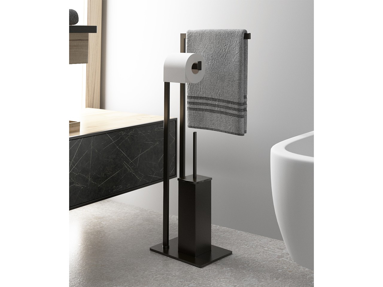 Piantana Bagno Frida Multifunzione Nero Opaco - Iperceramica