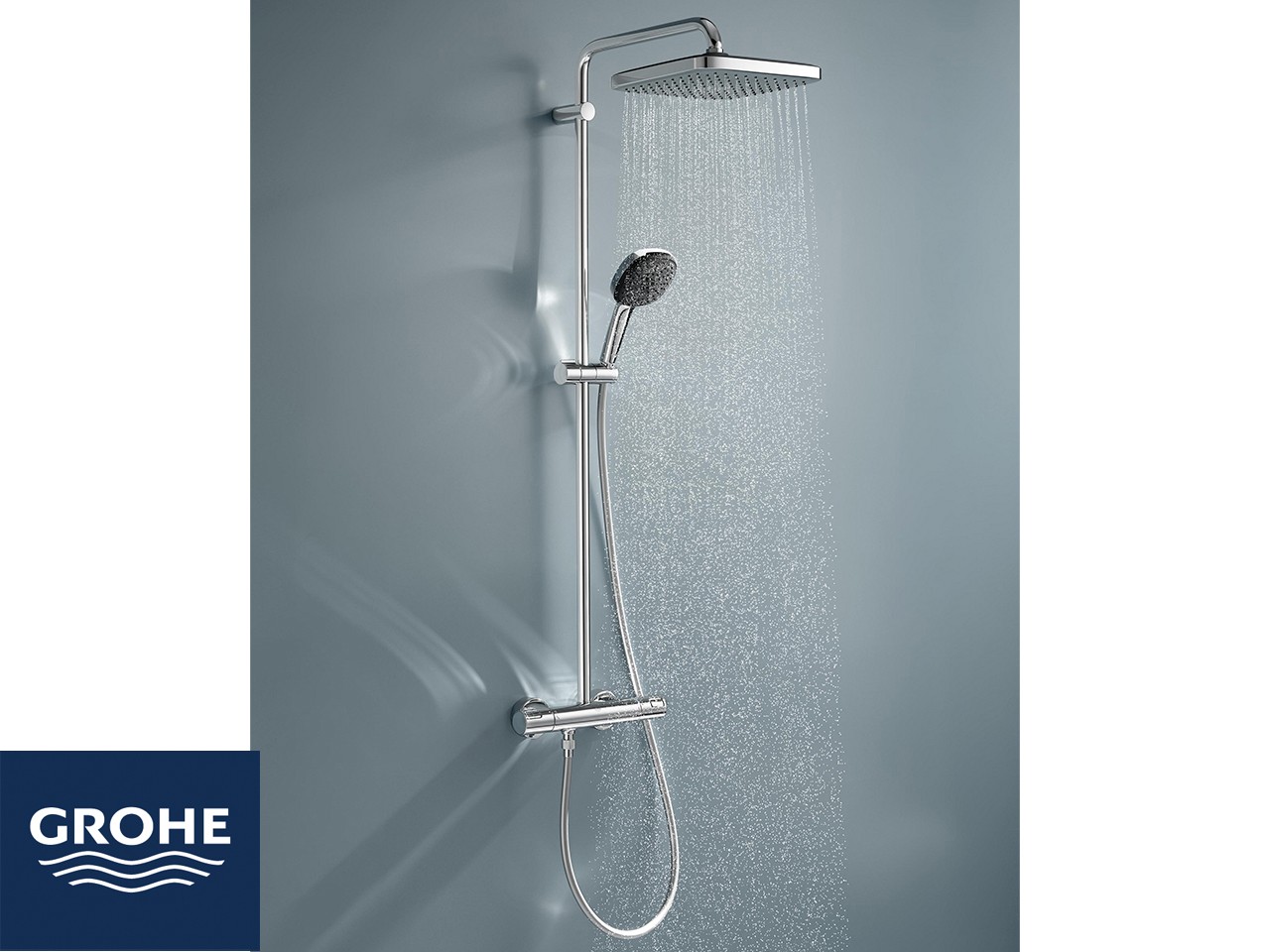 Duschsäule Grohe® Vitalio Start Cube 250 mit Handbrause 110 und Chrom ...