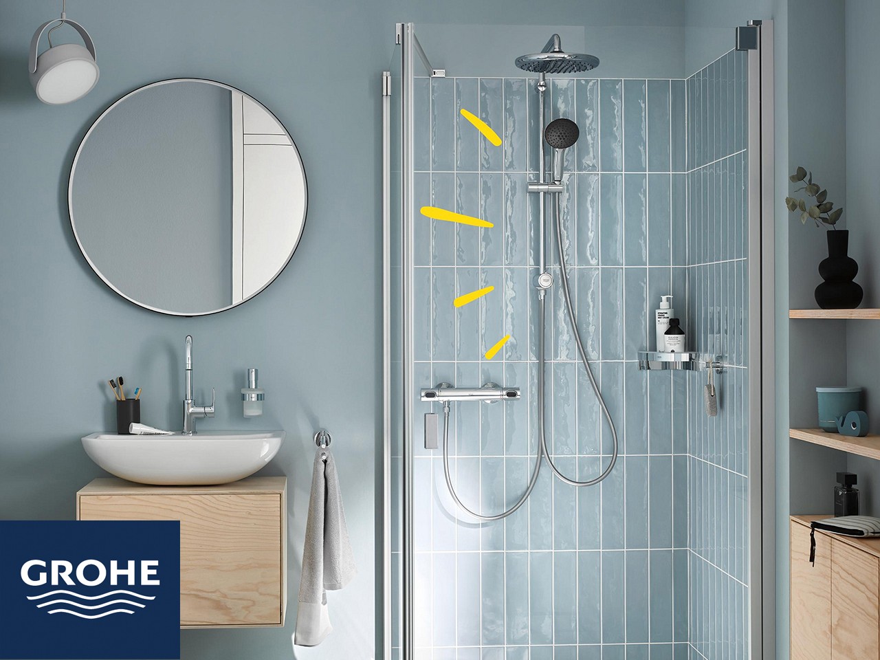 Grohe® Vitalio Start 250 Duschsäule mit Handbrause 110 Chrom - Iperceramica