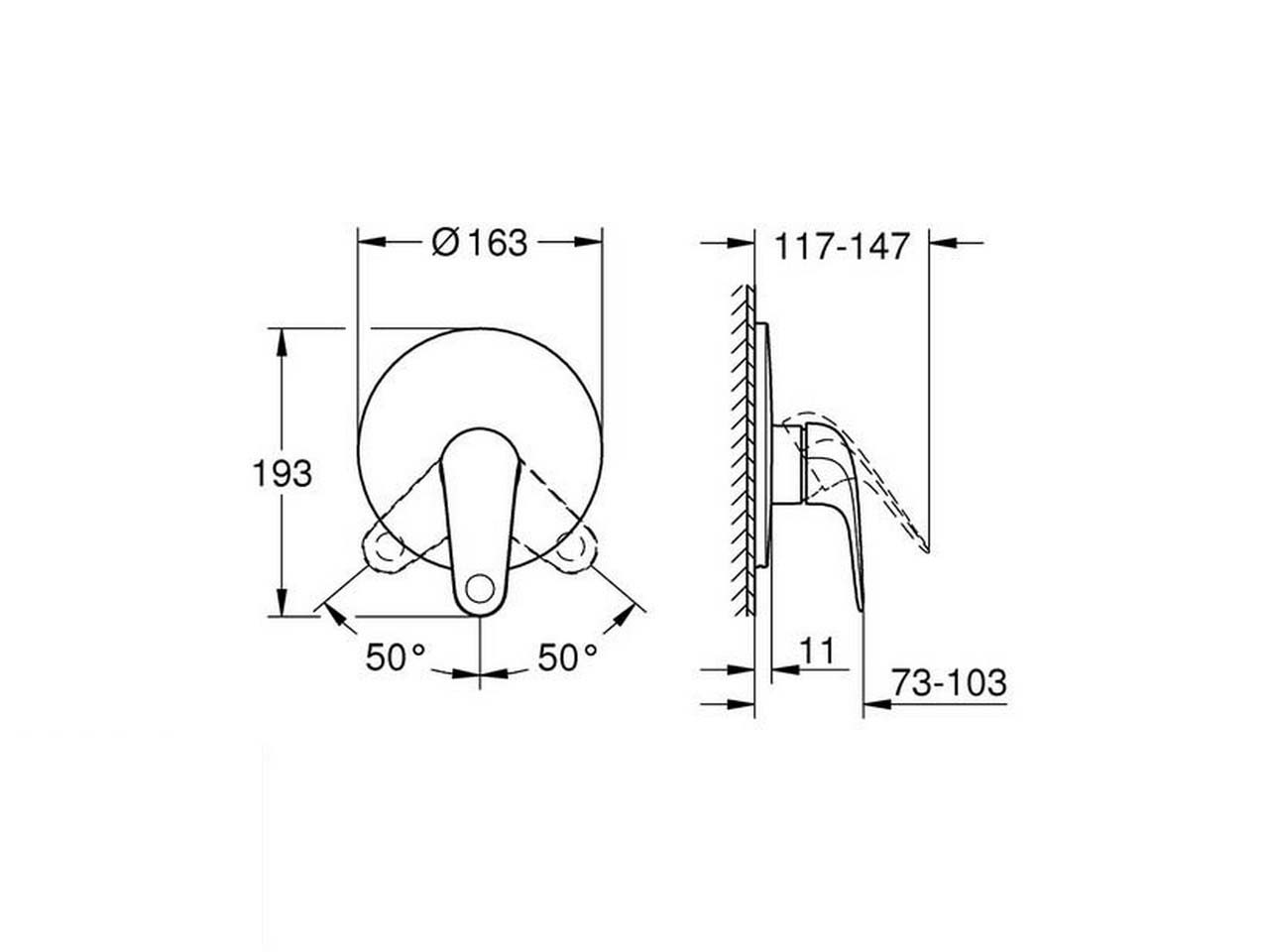 Grohe Mixer Swift Single Handle Chrome Built-in Shower - Iperceramica-mt