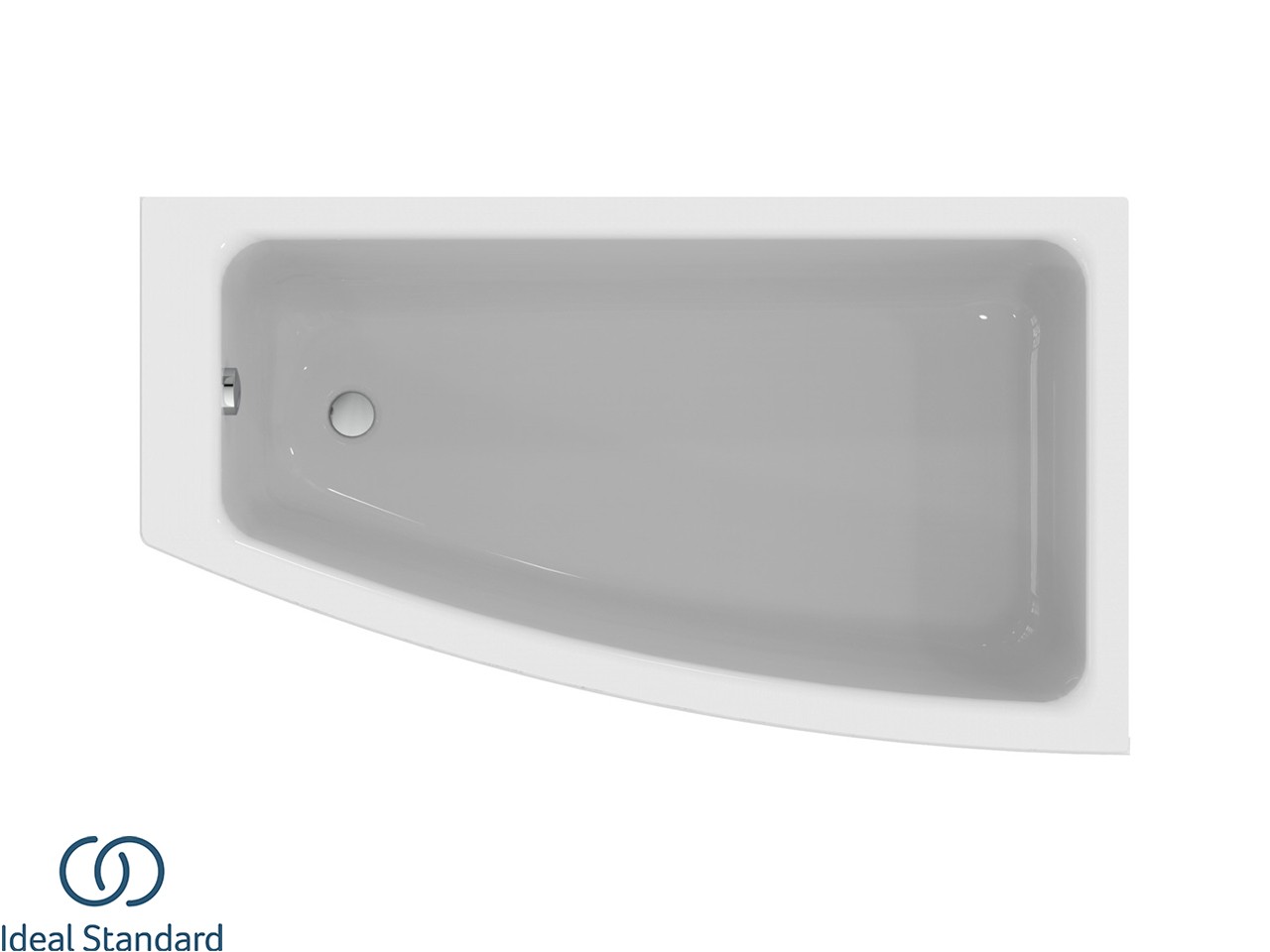 Ideal Standard® i.Life Right Asymmetric Shell Bathtub 160x90 cm Glossy ...