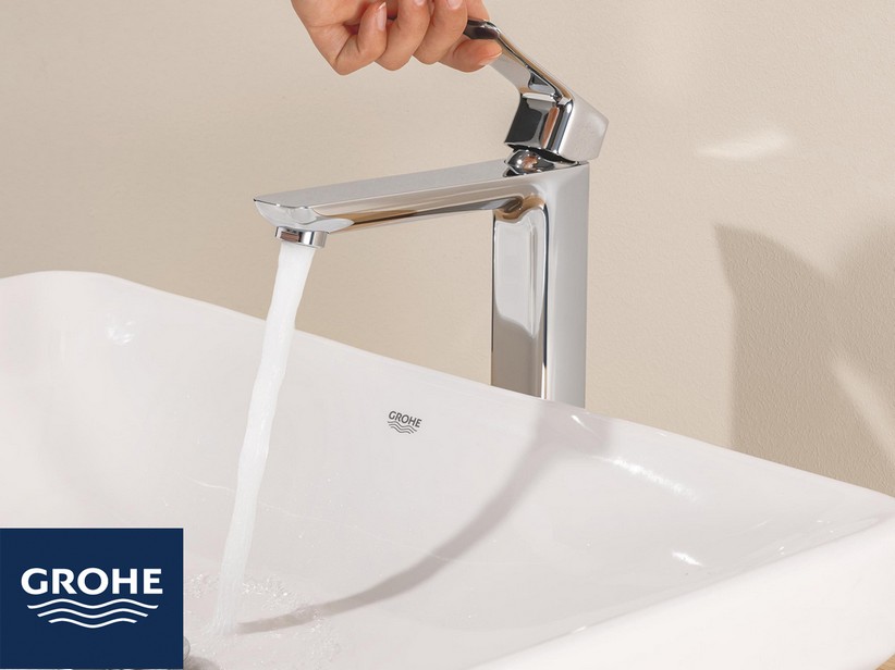 Grohe Mixer Dice XL tall basin with pop-up waste Chrome - Iperceramica-mt