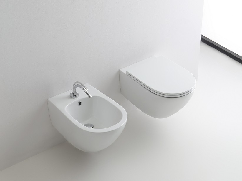 Aquatech Wall-Hung Pan 55,5 cm Rimless Glossy White - Iperceramica