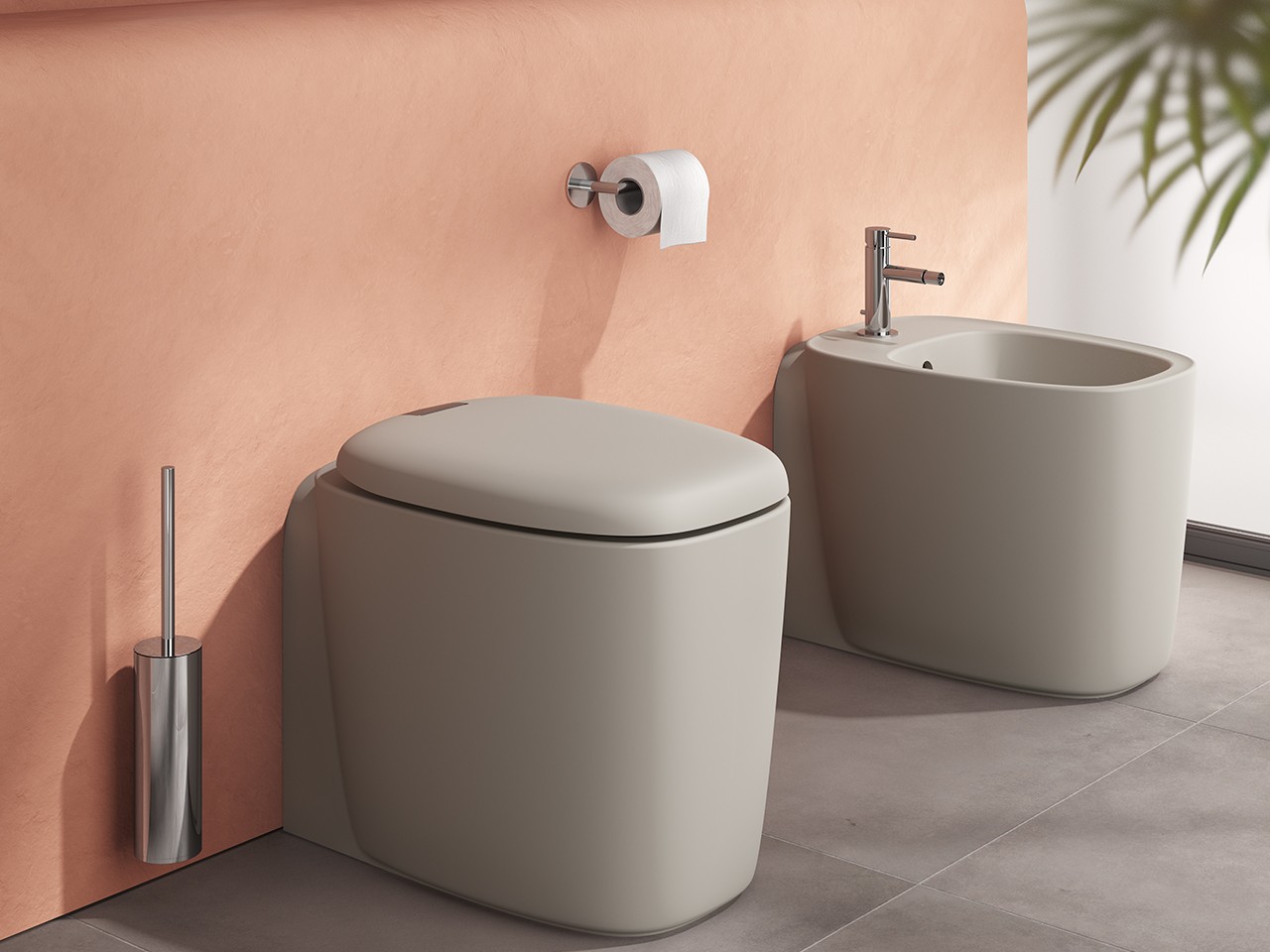 Bidet a Terra Plural 55 cm Filomuro Beige Opaco - Seconda Scelta ...