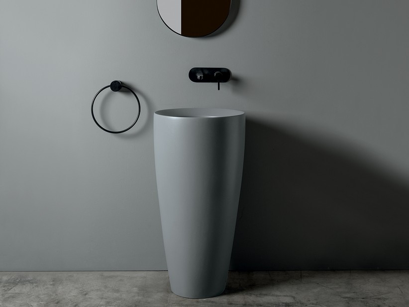 Lavabo Freestanding Kracklite H90 cm Scarico a Parete in Ceramica ...