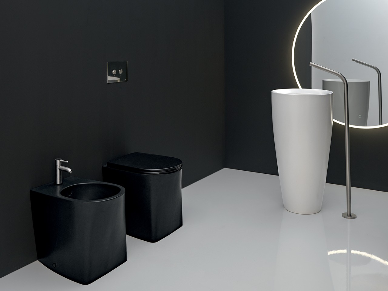 Lavabo Freestanding Kracklite H90 cm Scarico a Pavimento in Ceramica ...