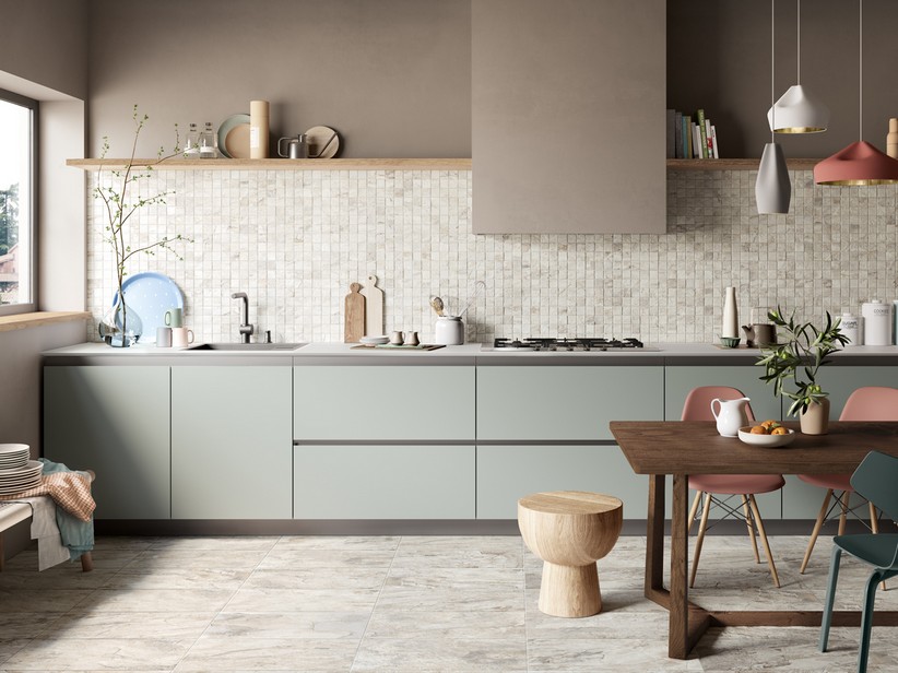 Mosaïque Bali White 30x30 grès cérame effet ardoise blanche - Iperceramica