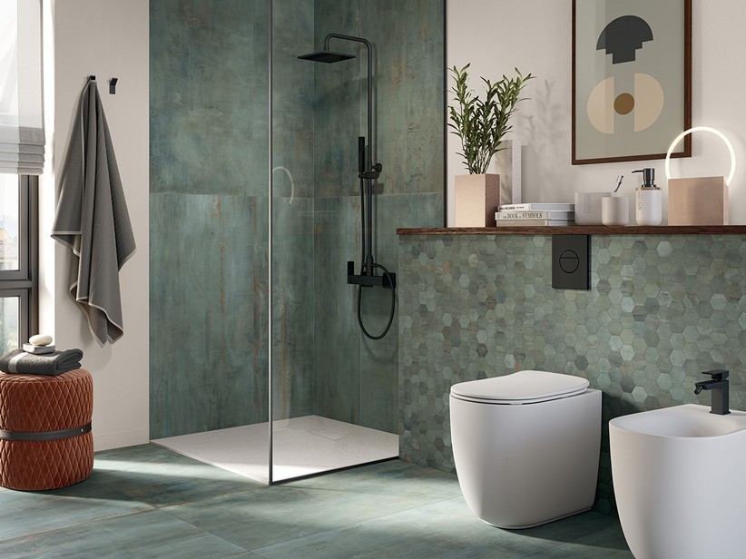 Blade Green 60X120 Metallic Effect Porcelain Tile - Iperceramica-mt