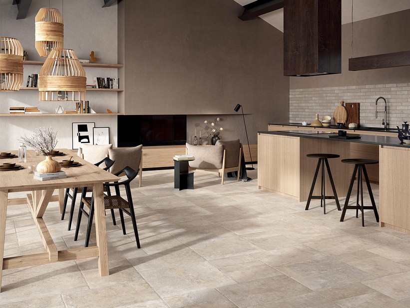Borgogna Ivory Tile 40.6X40.6 Stoneware Stone Effect Beige ...