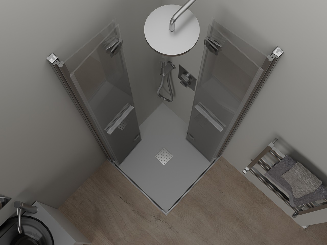 Box Doccia Xeno 70x70 H200 Est 65,5/67,5 cm Ante Pieghevoli Cristallo ...