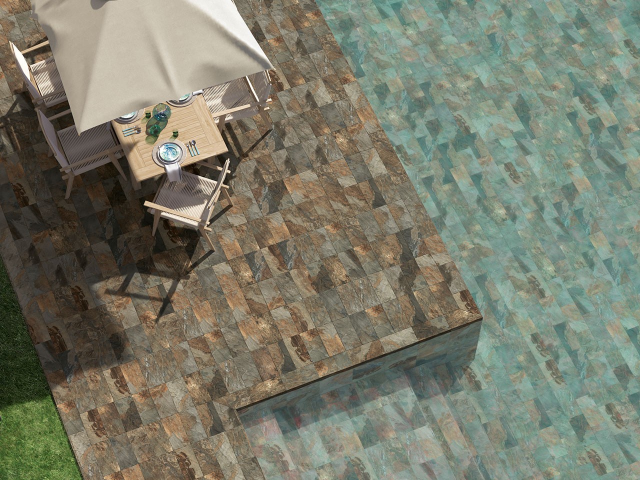 Brazil Sunset 20.5X41.5 Outdoor Gres Tile with Dark Stone Effect ...