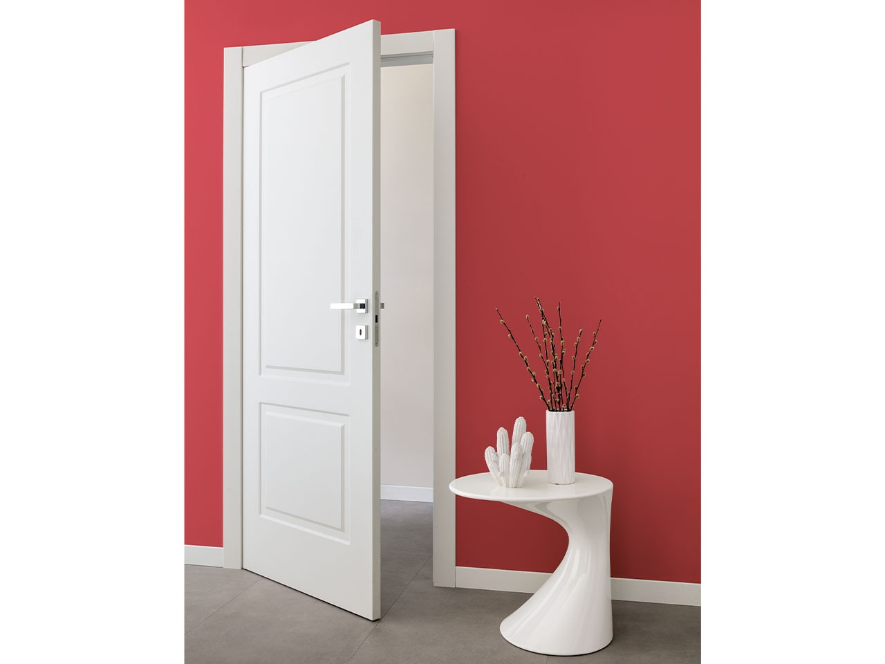 Porta a Battente Chelsea 80xH210 cm Laccata Bianca - Iperceramica