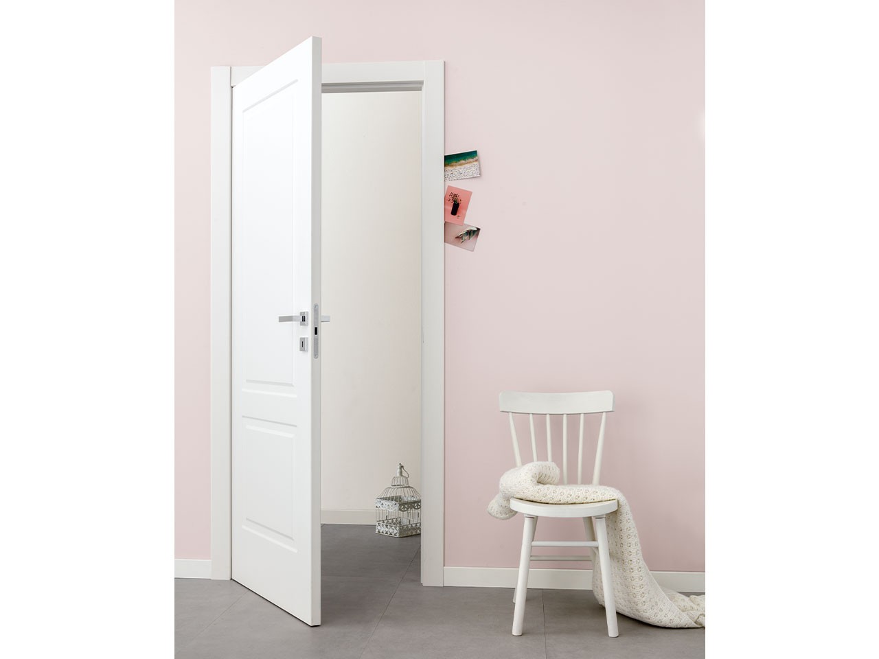 Porta a Battente Chelsea 80xH210 cm Laccata Bianca - Iperceramica