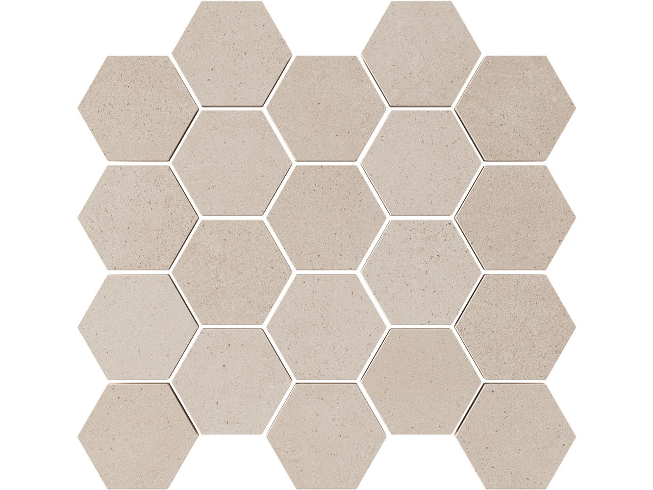 Mosaïque hexagonale Concept Warm Grey 27x29 grès cérame effet béton ...