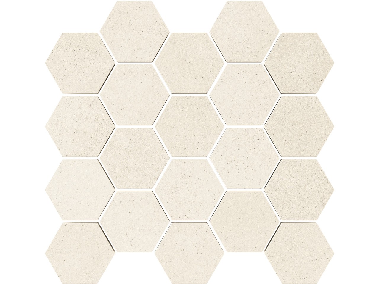 Mosaïque hexagonale Concept White 27x29 grès cérame effet béton blanc ...