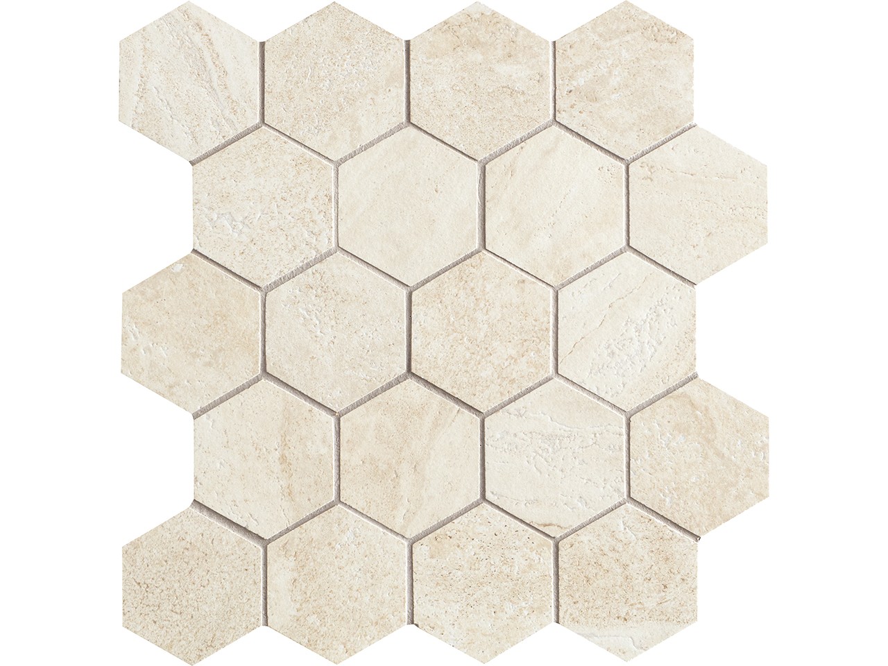 Mosaico Elegance Travertino Ivory 29x27 Gres Effetto Marmo 3D Avorio ...
