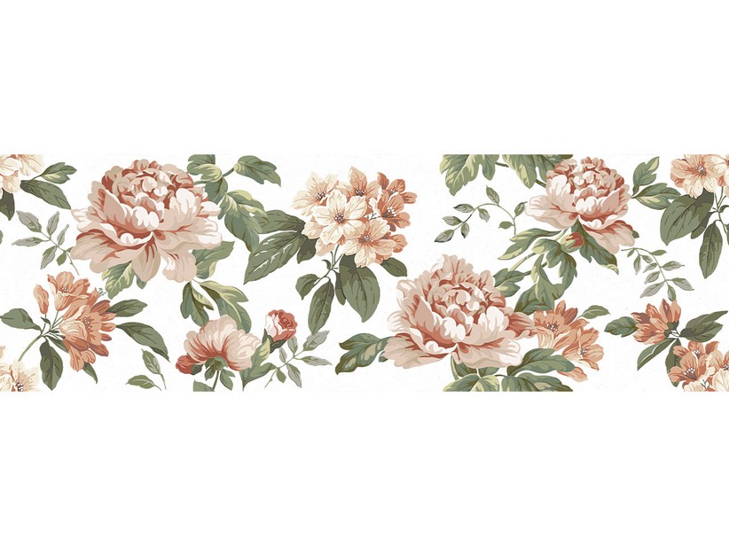 Rivestimento Fall Natural 30x90 Decoro Floreale Rosa e Verde - Iperceramica