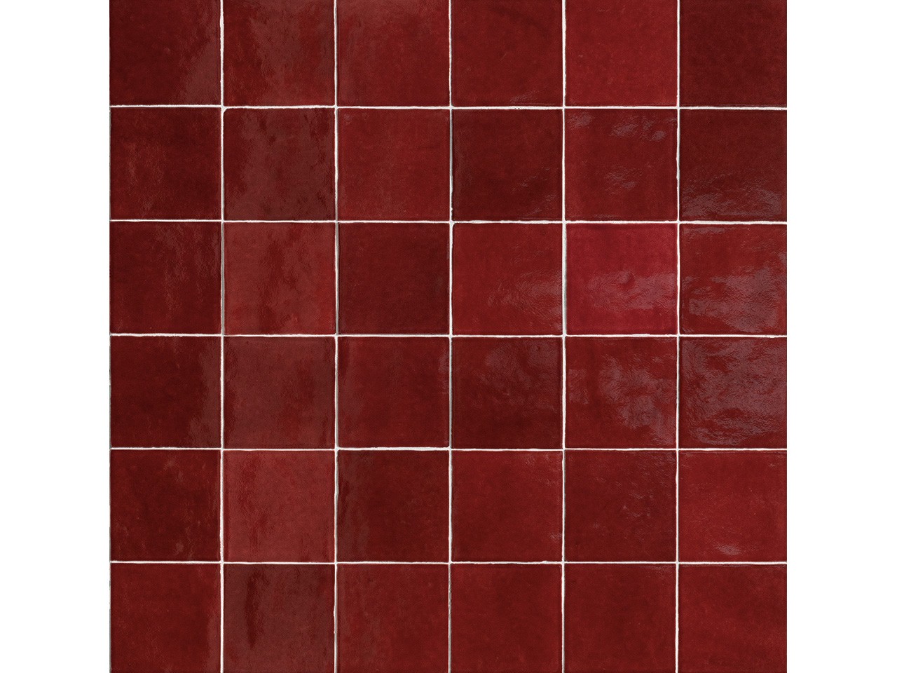 Carrelage mural Fez Bordeaux 10x10 effet zellige rouge brillant ...