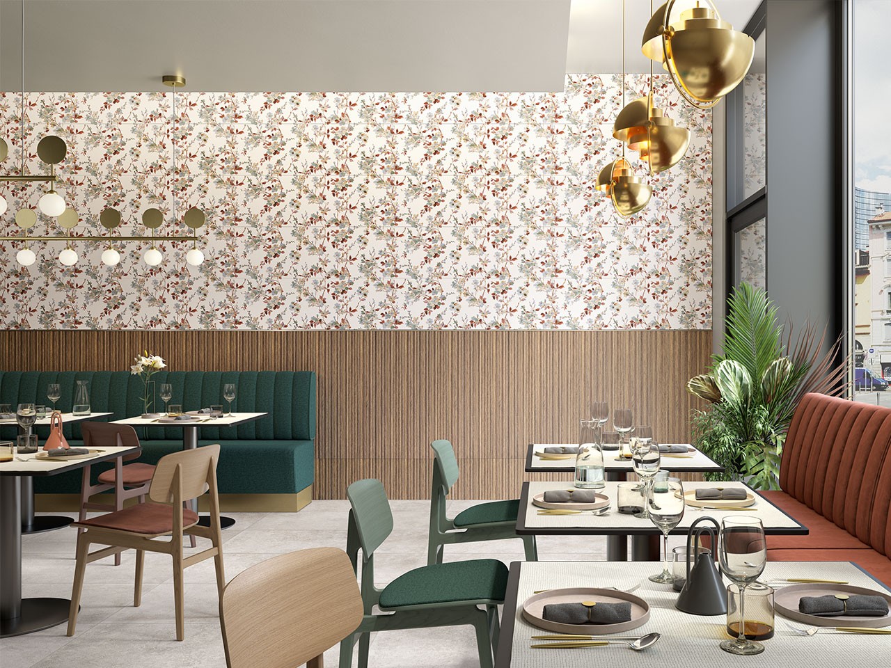 Game Deco Fuji Floral Slim Wall Tile 40X120 - Iperceramica-mt