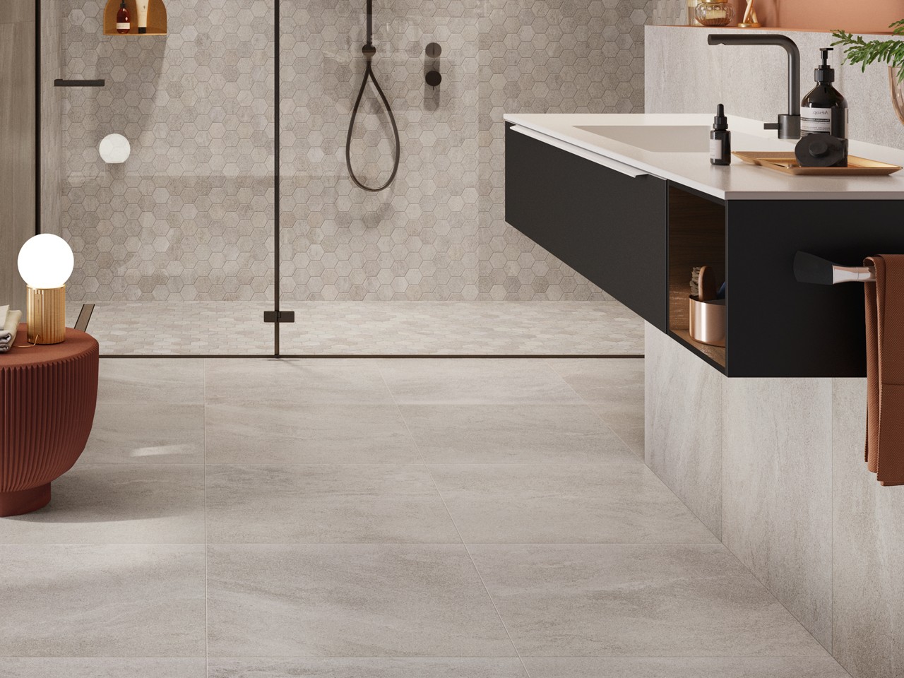 Mosaico Geology Grey 29x27 Gres Tutta Massa Effetto Pietra Grigio ...