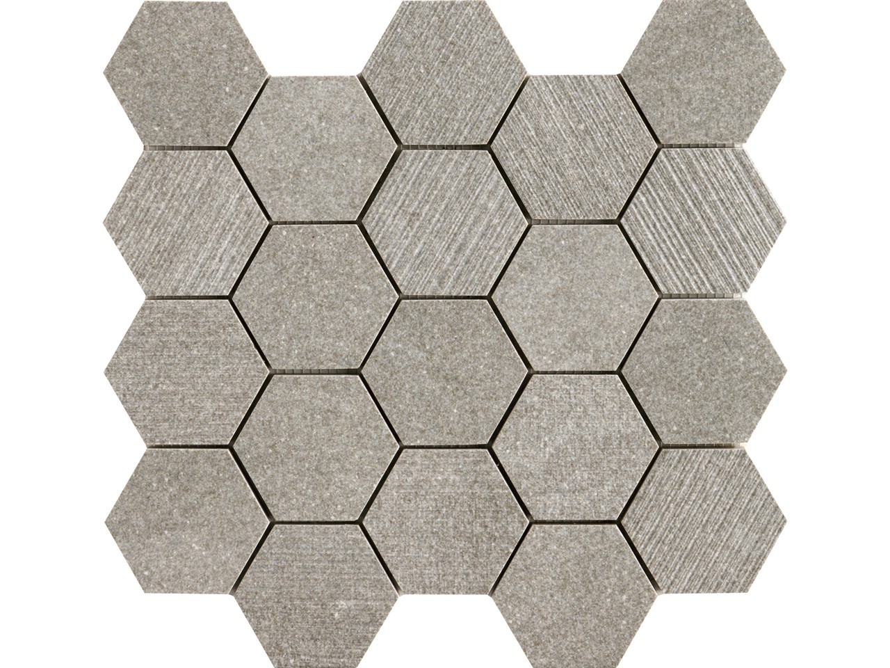 Mosaïque hexagonale Geology Grey 29x27 grès cérame pleine masse effet ...