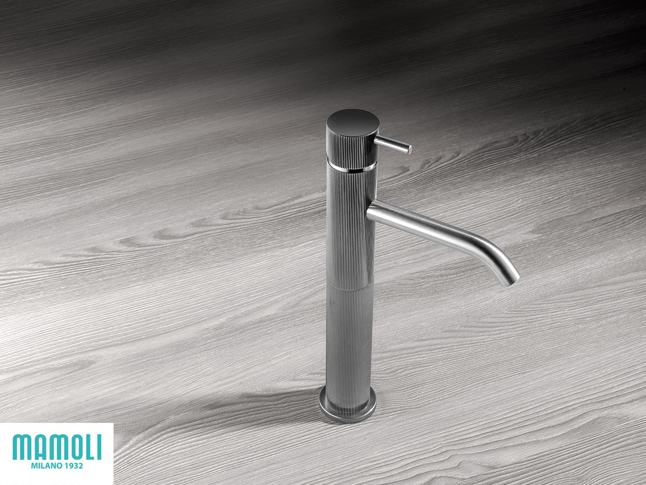 Gretha Tall Basin Tap Brushed Brass Stainless Steel Effect - Iperceramica