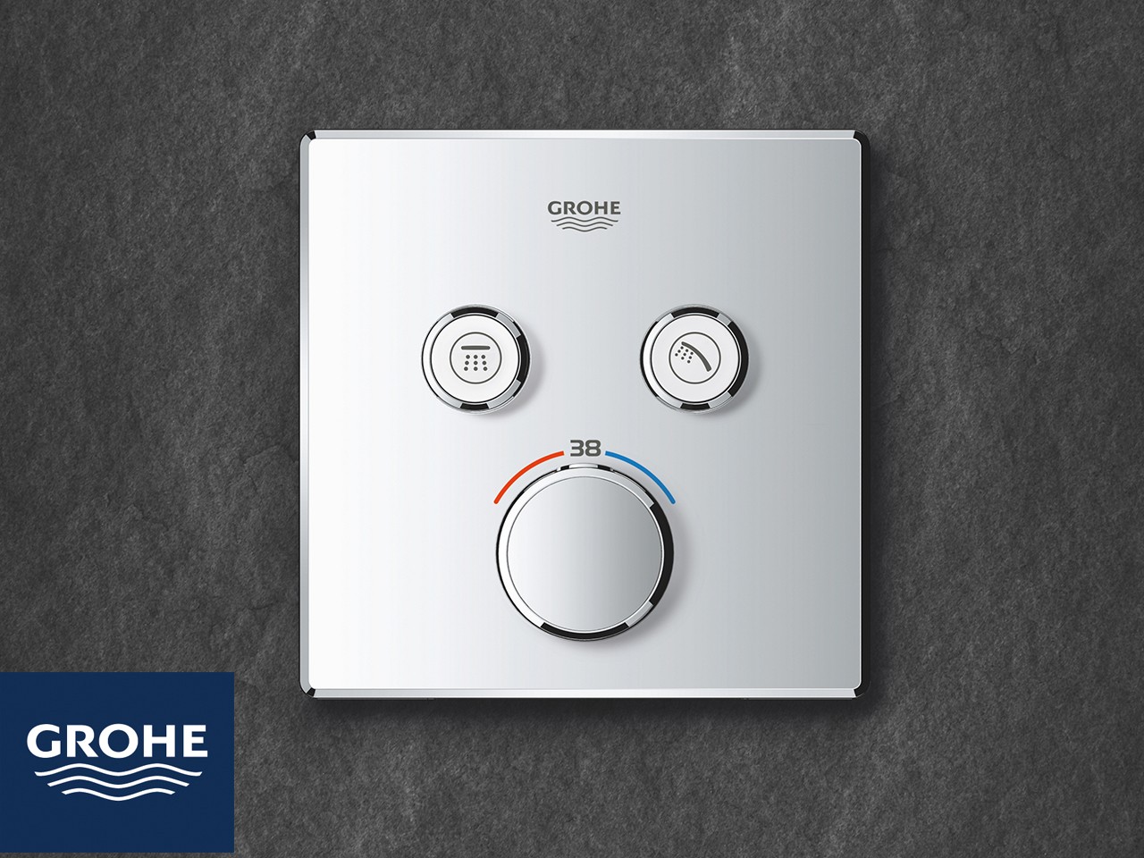 GROHE® SMARTCONTROL CUBE SHOWER MIXER THERMOSTATIC CHROME WITH DIVERTER ...