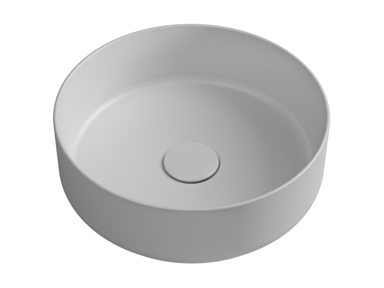 Aufsatzwaschbecken Infinity Rund Ø36 H12 aus Keramik Weiß Matt ...