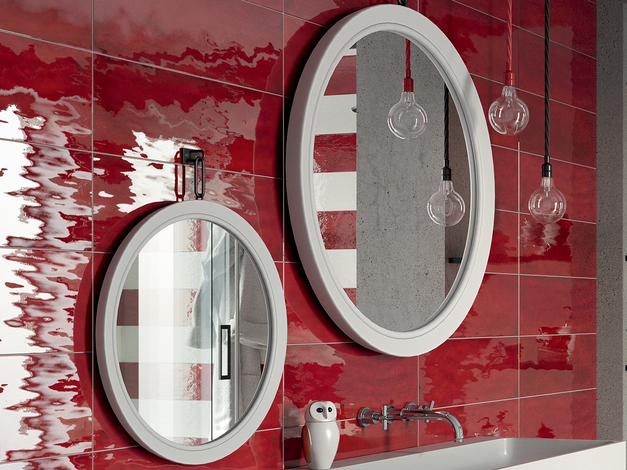 Wandfliese Intinta Rubino 20x60 glänzend Rot - Iperceramica