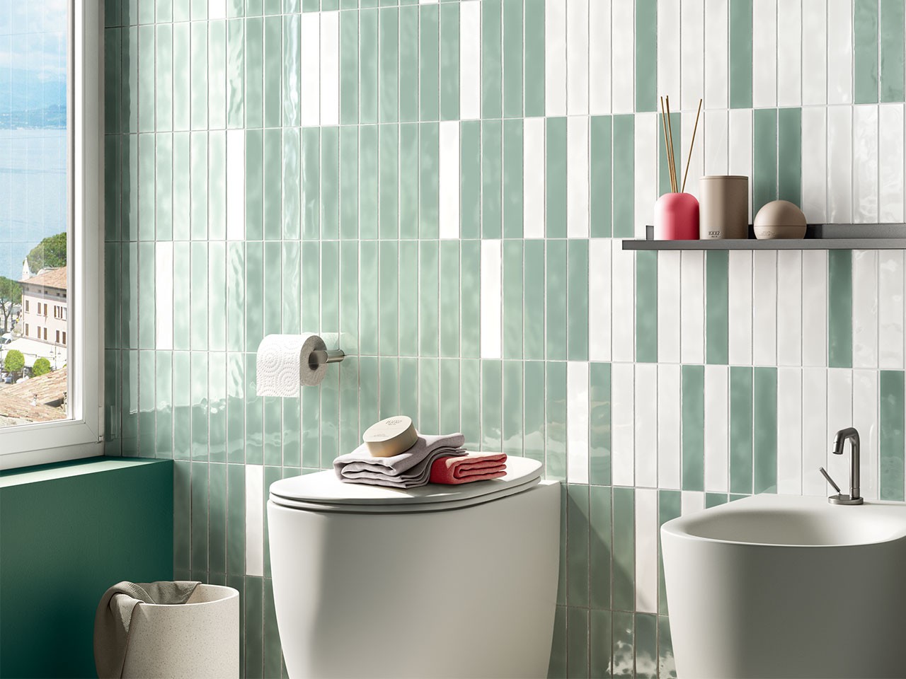 Jelly Aloe 5x25 Glossy Green Single-Fired Wall Tile - Iperceramica-mt