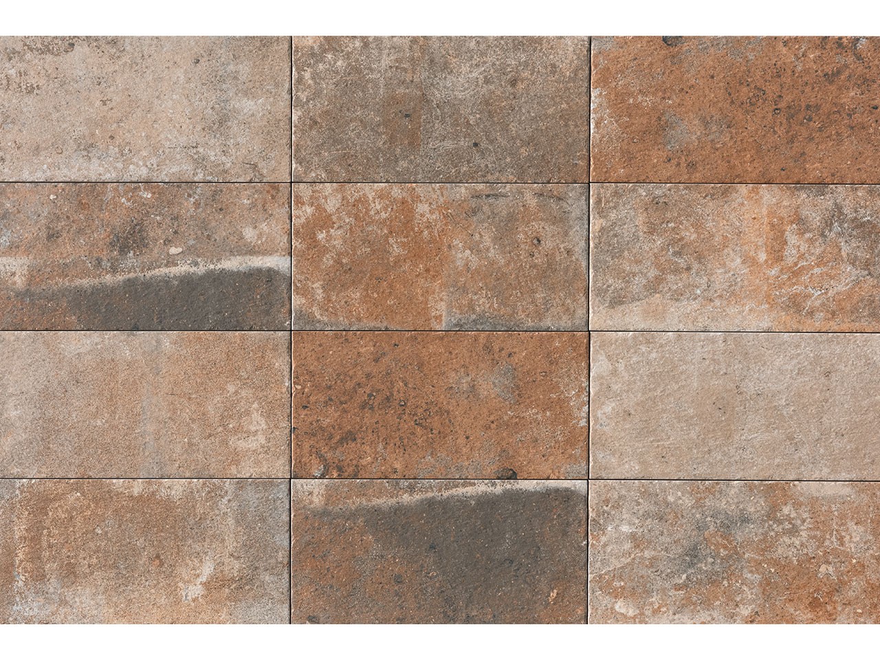 Carrelage extérieur Landscape Rosso 20,3x40,6 grès cérame effet terre ...