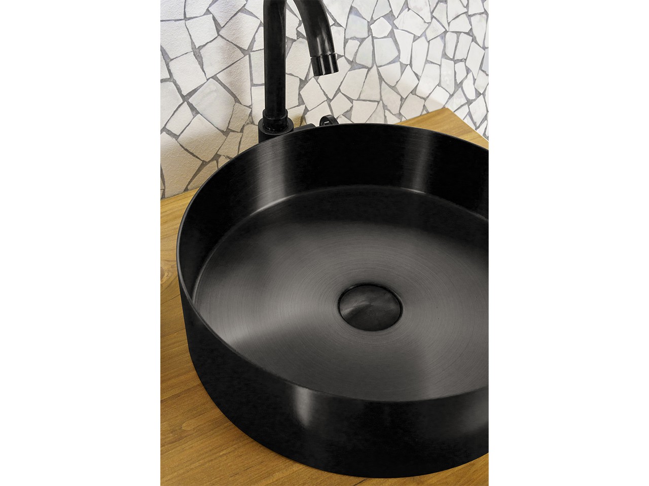 Lavabo da Appoggio Steel Tondo in Acciaio Inox Finitura in PVD Titanio ...