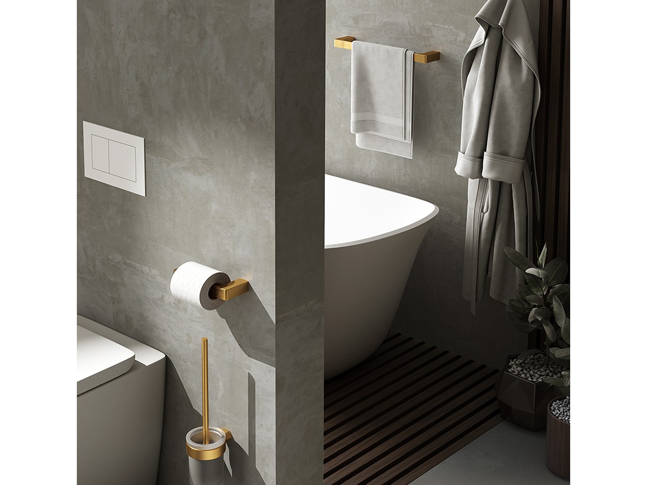 Handtuchhalter Ring Lily Gold matt - Iperceramica