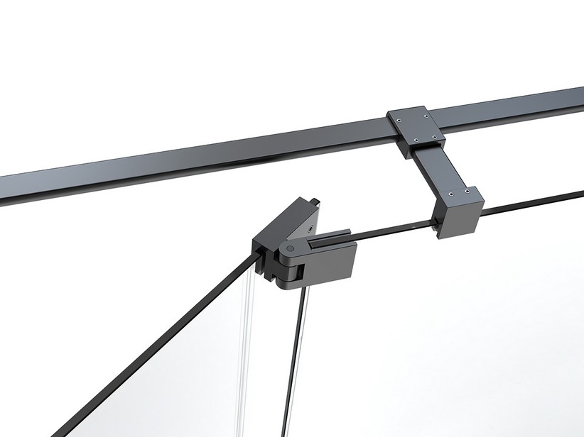 Mantra Hinged Shower Door cm 100xH200 Crystal 8mm Corrugated Matte ...