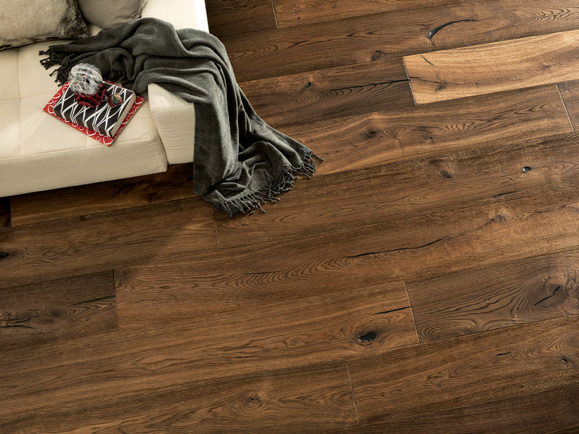 Plancia Parquet Rovere Scuro Anticato Piallato - Memory Large Brown