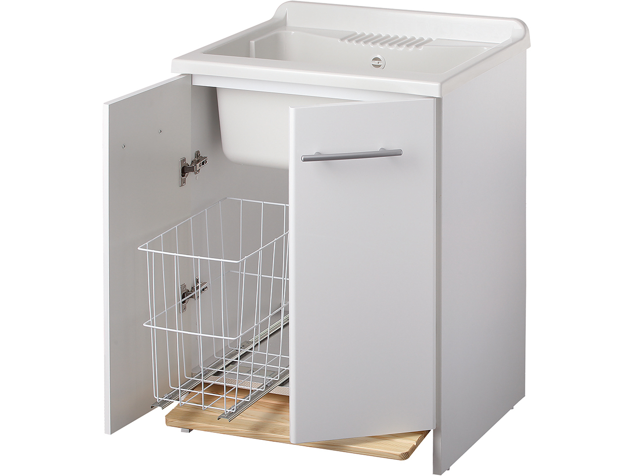 Bac à laver Magica 80x50 avec corbeille extractible blanc - Iperceramica