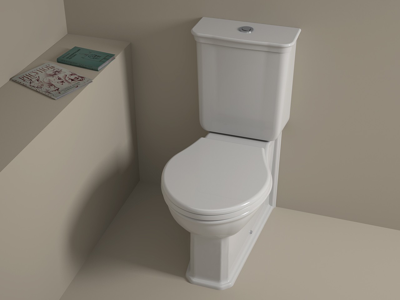 Monoblock-WC Epoque Rimless 66x39 cm wandbündig Weiß glänzend ...