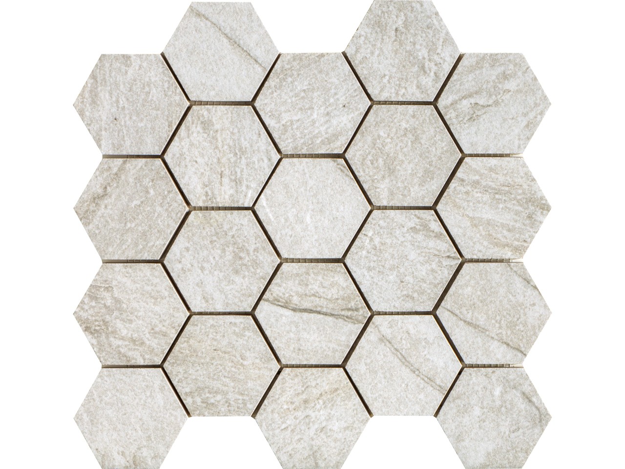 Mosaïque Alpes White 29x27 grès cérame effet pierre quartzite blanc ...