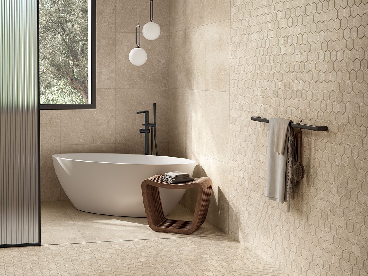 Fliese Sakkara Sand 60x60 Feinsteinzeug Kalksteinoptik Beige - Iperceramica