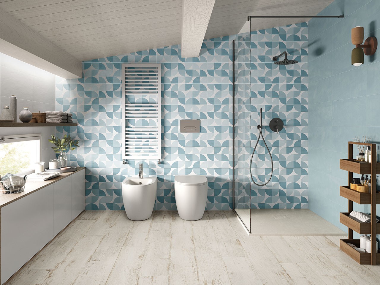 Carrelage mural Move Sky 25x60 teinte unie bleu mat - Iperceramica