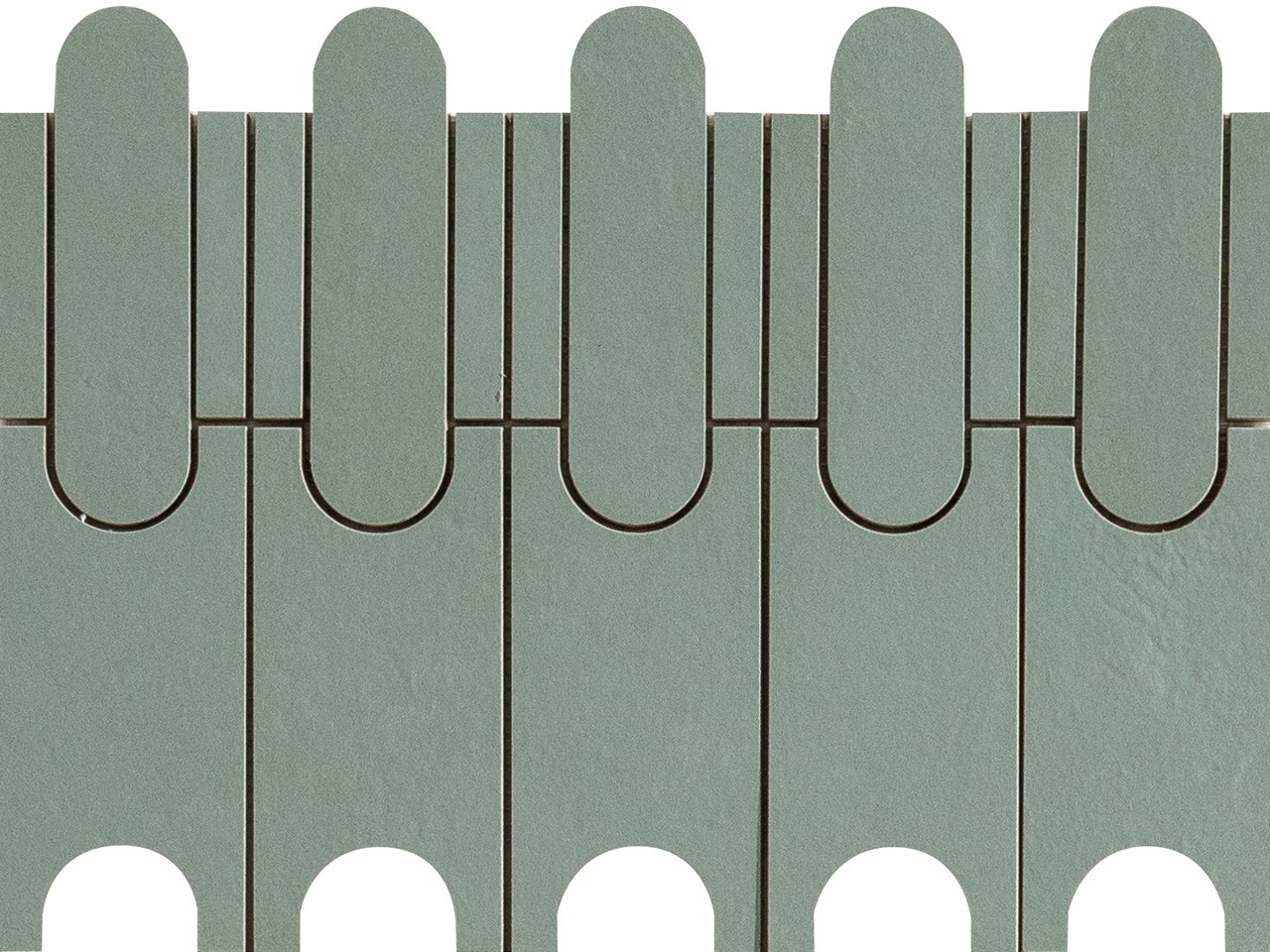 Mosaico Mykonos Archi Verde 33,4x22 Gres Effetto Resina Verde Salvia ...