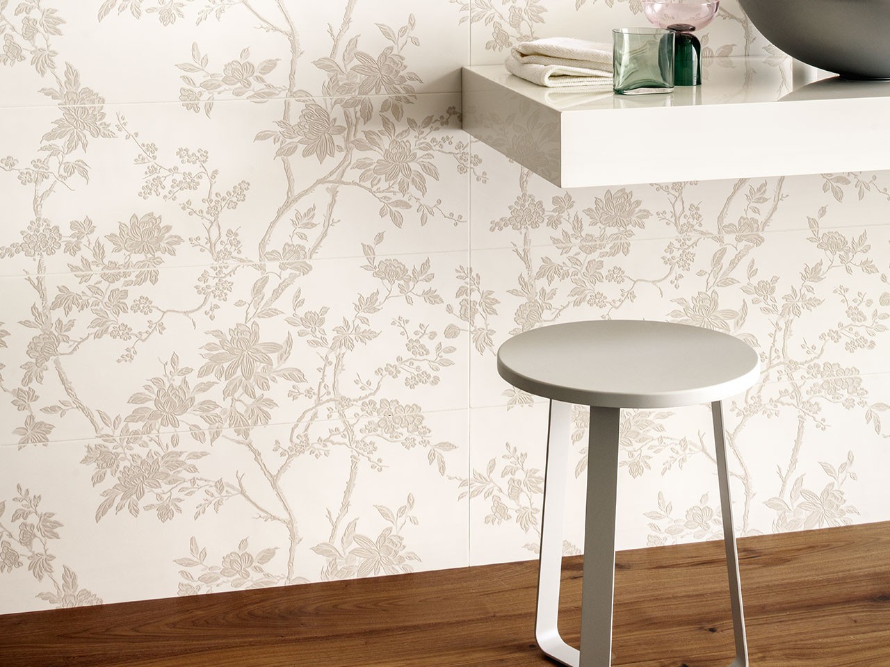 Rivestimento Mywhite Romance Decoro Effetto Carta da Parati Floreale 3D ...